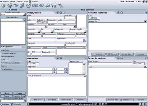 Ajuda do HiDoctor 7.0 NET - Interface